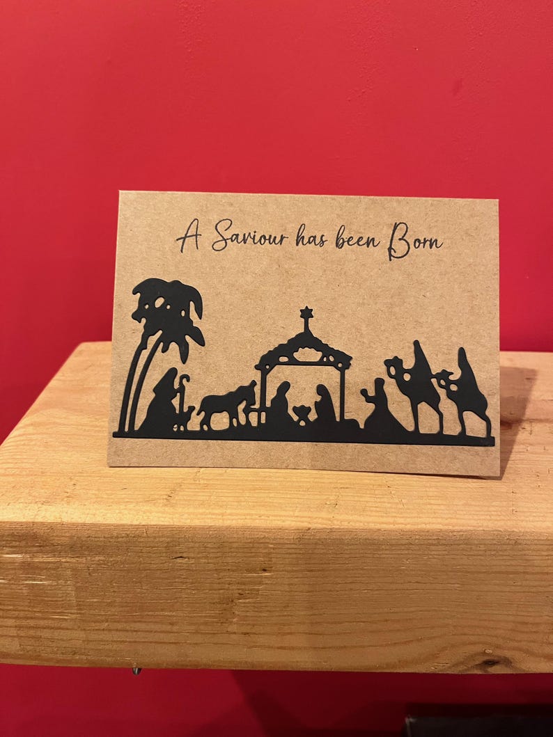 4 or 8 Designs of Nativity/religious Christmas Cards/silhouette ...