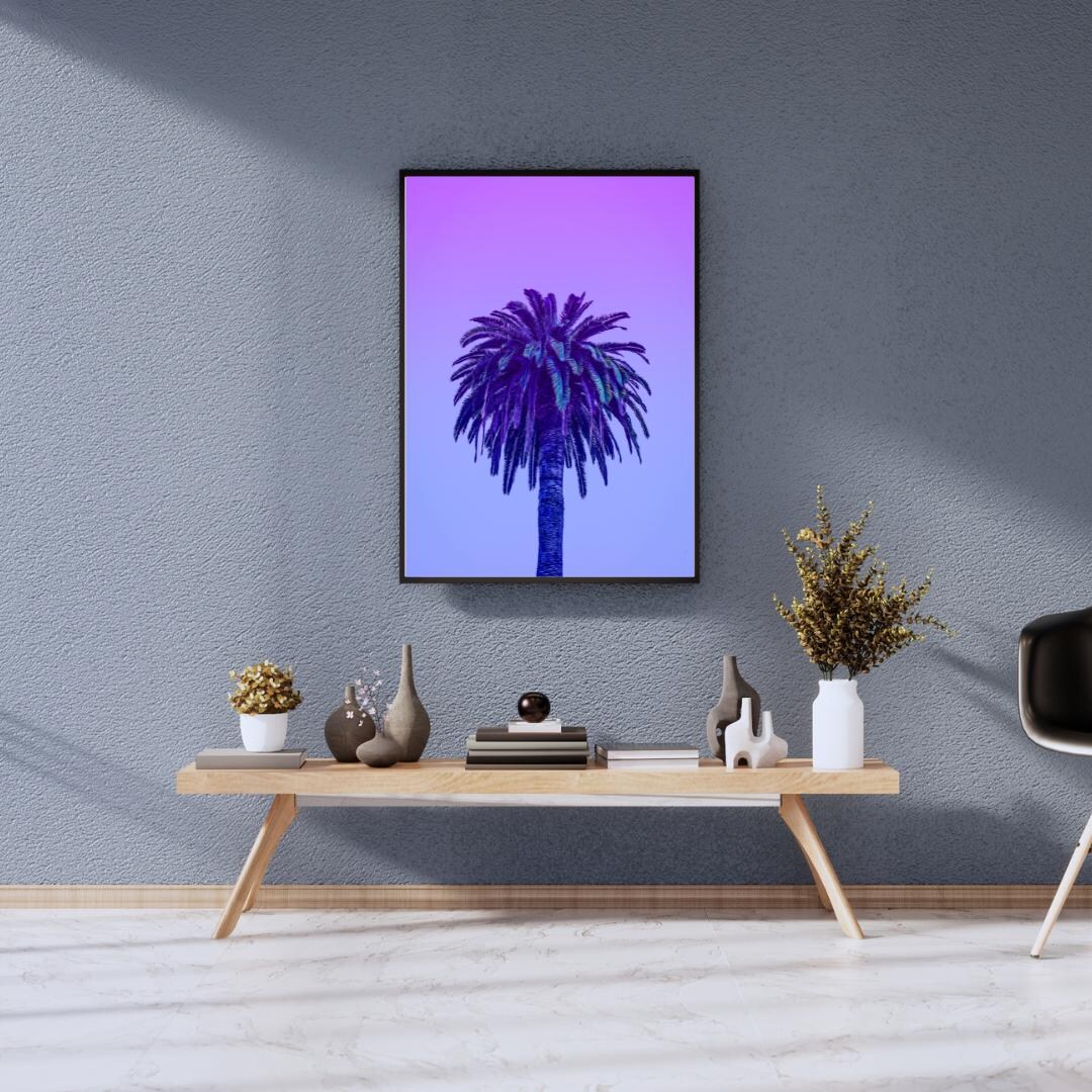 Miami Vice Palm Tree - Canvas Print - Etsy