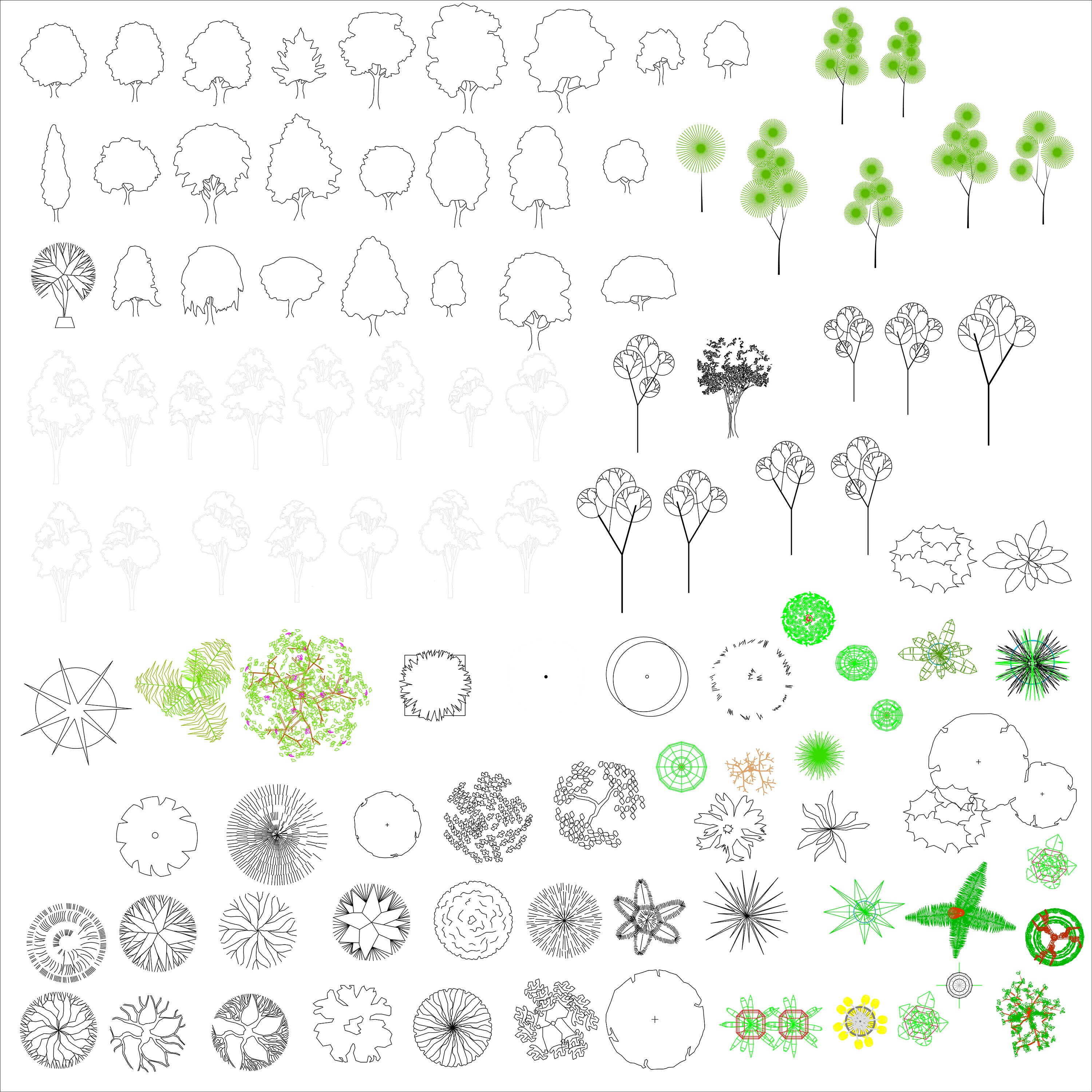 Autocad Tree Set for Drawing All Kind of Projects Autocad Blocks ...