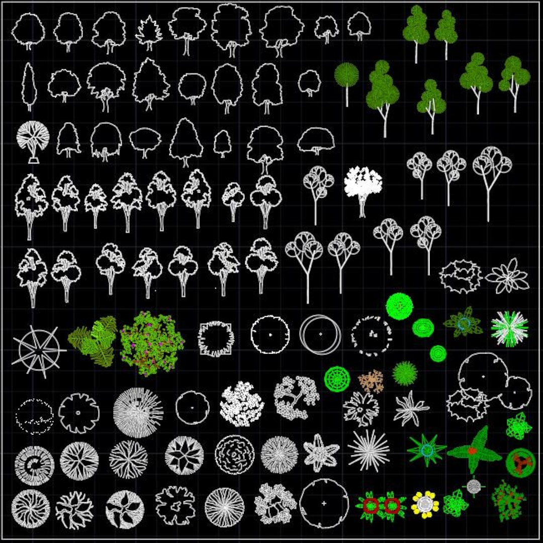 Autocad Tree Set for Drawing All Kind of Projects Autocad Blocks ...