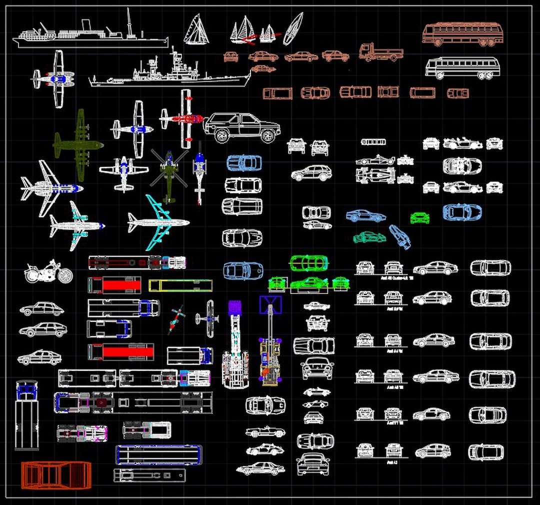 Autocad Vehicle Set for Drawing All Kind of Projects Autocad Blocks ...