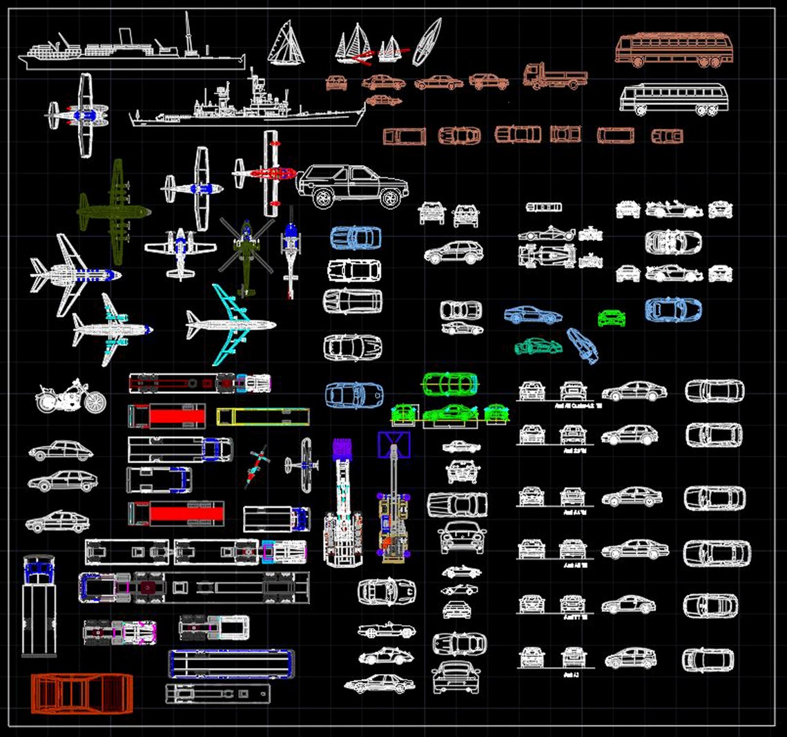 Autocad Vehicle Set for Drawing All Kind of Projects Autocad Blocks ...