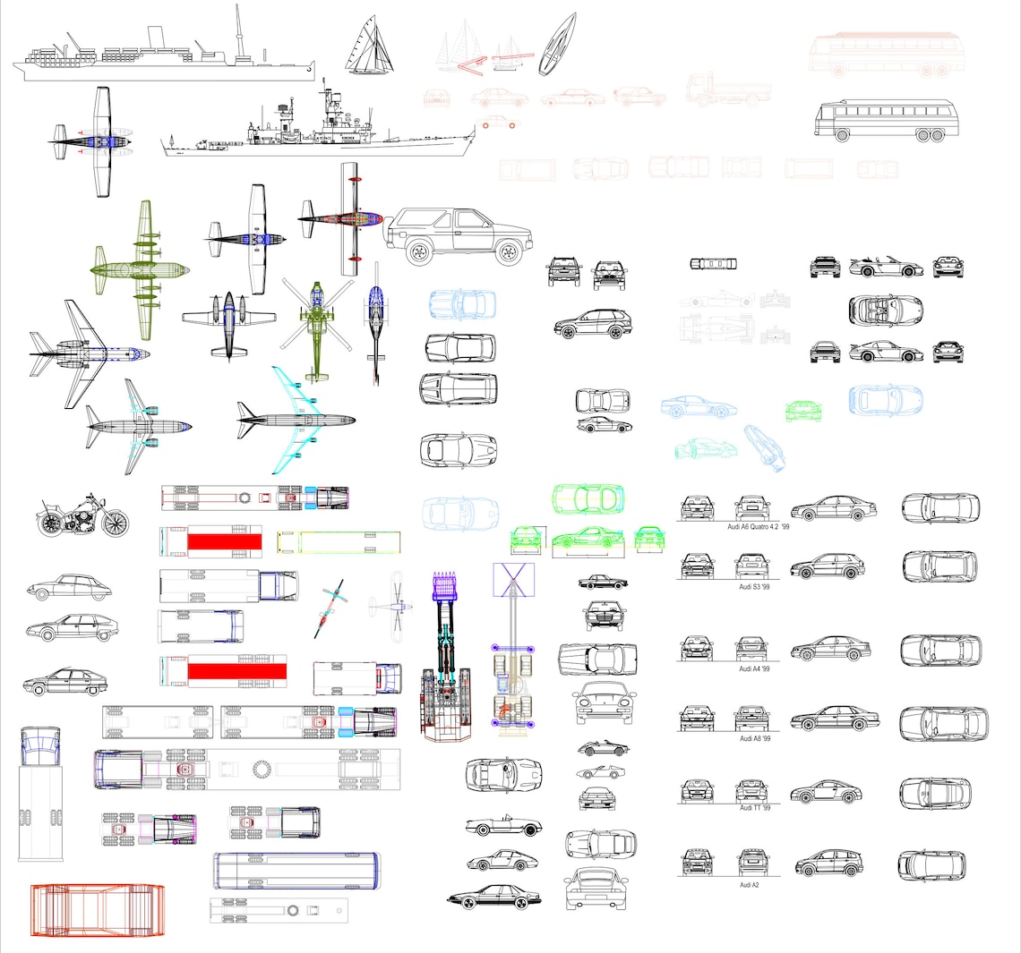 Autocad Vehicle Set for Drawing All Kind of Projects Autocad Blocks ...
