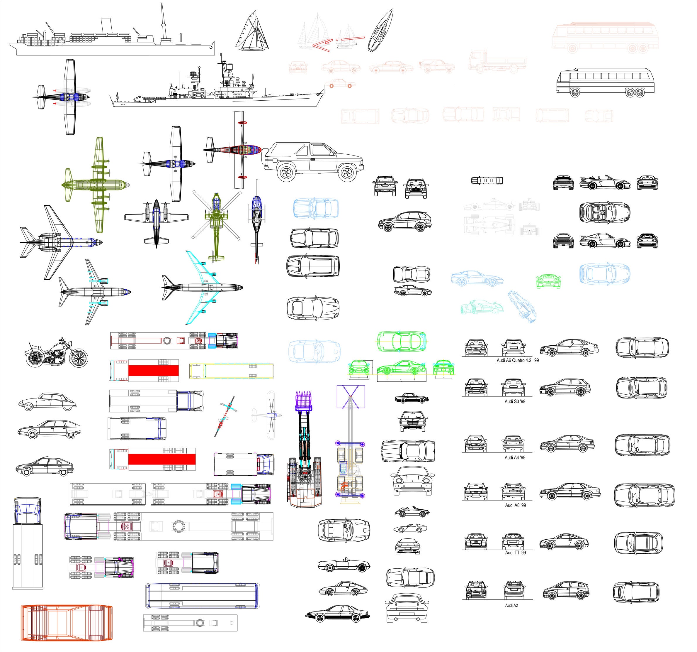Autocad Vehicle Set for Drawing All Kind of Projects Autocad Blocks ...