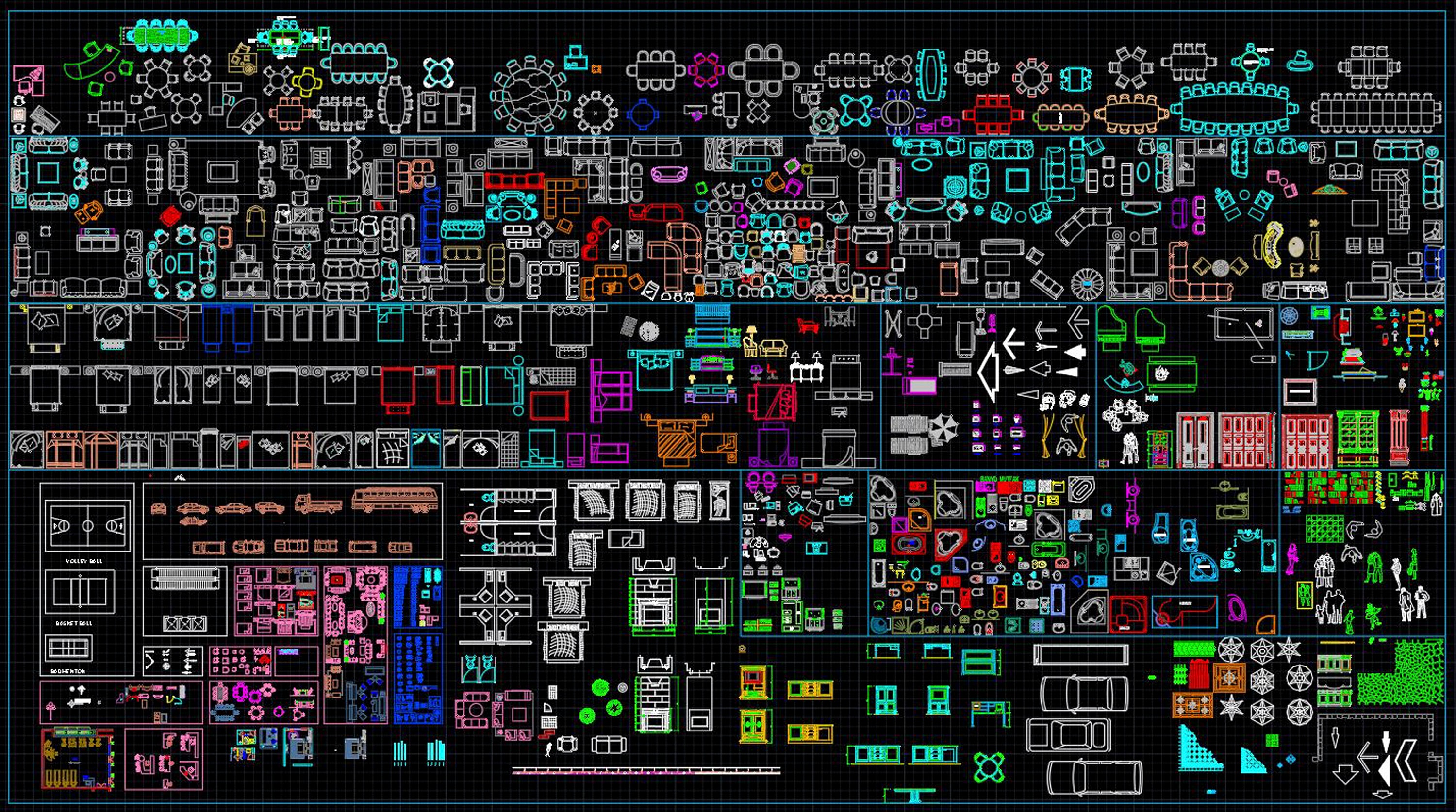 Autocad Furniture Set for Drawing All Kind of Projects Autocad Blocks ...