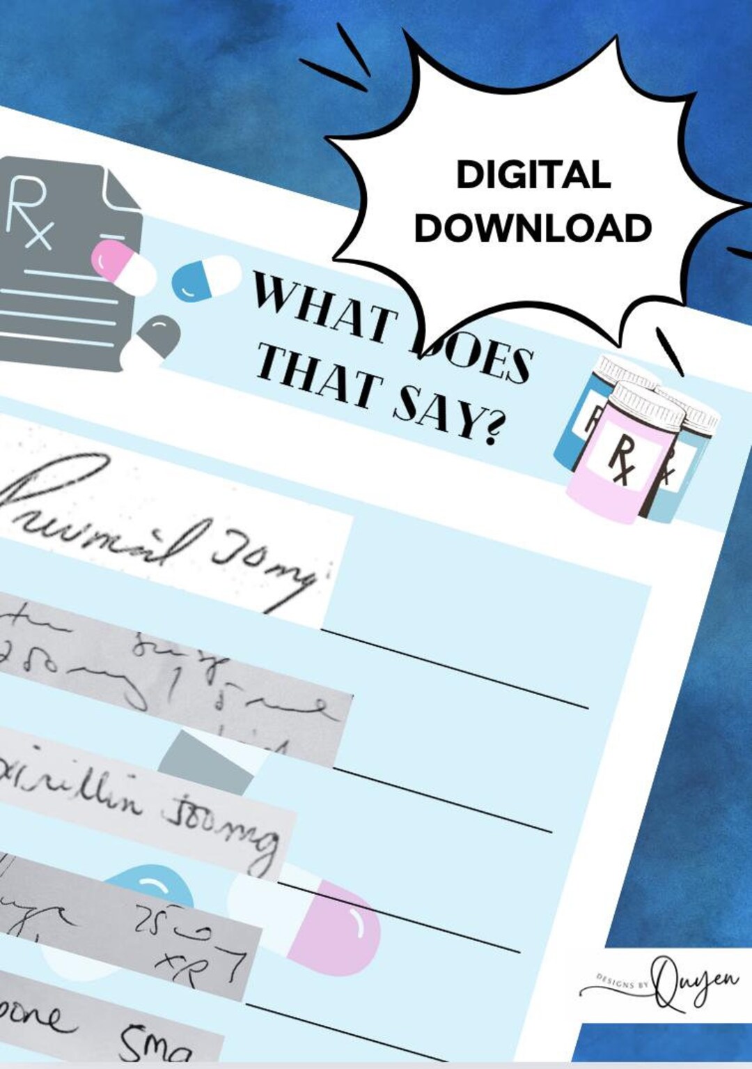 Pharmacy Handwriting Deciphering Game - Etsy