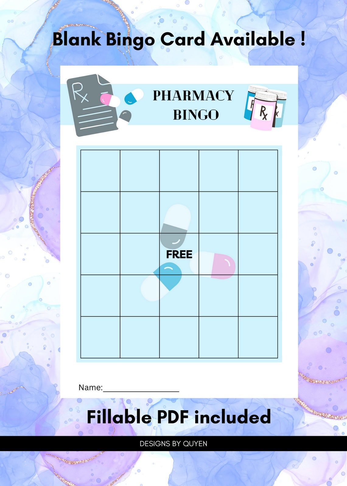 Retail Pharmacy Bingo Game | Fillable PDF - Etsy
