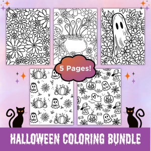 Printable Halloween Coloring Pages Bundle Ghost Spooky Coloring Sheets ...