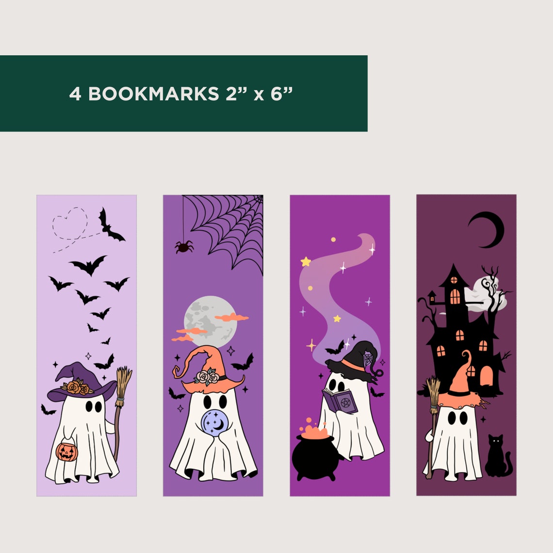 Halloween Bookmarks Ghost Spooky Bookish Bookmark for Reader Bookmark ...