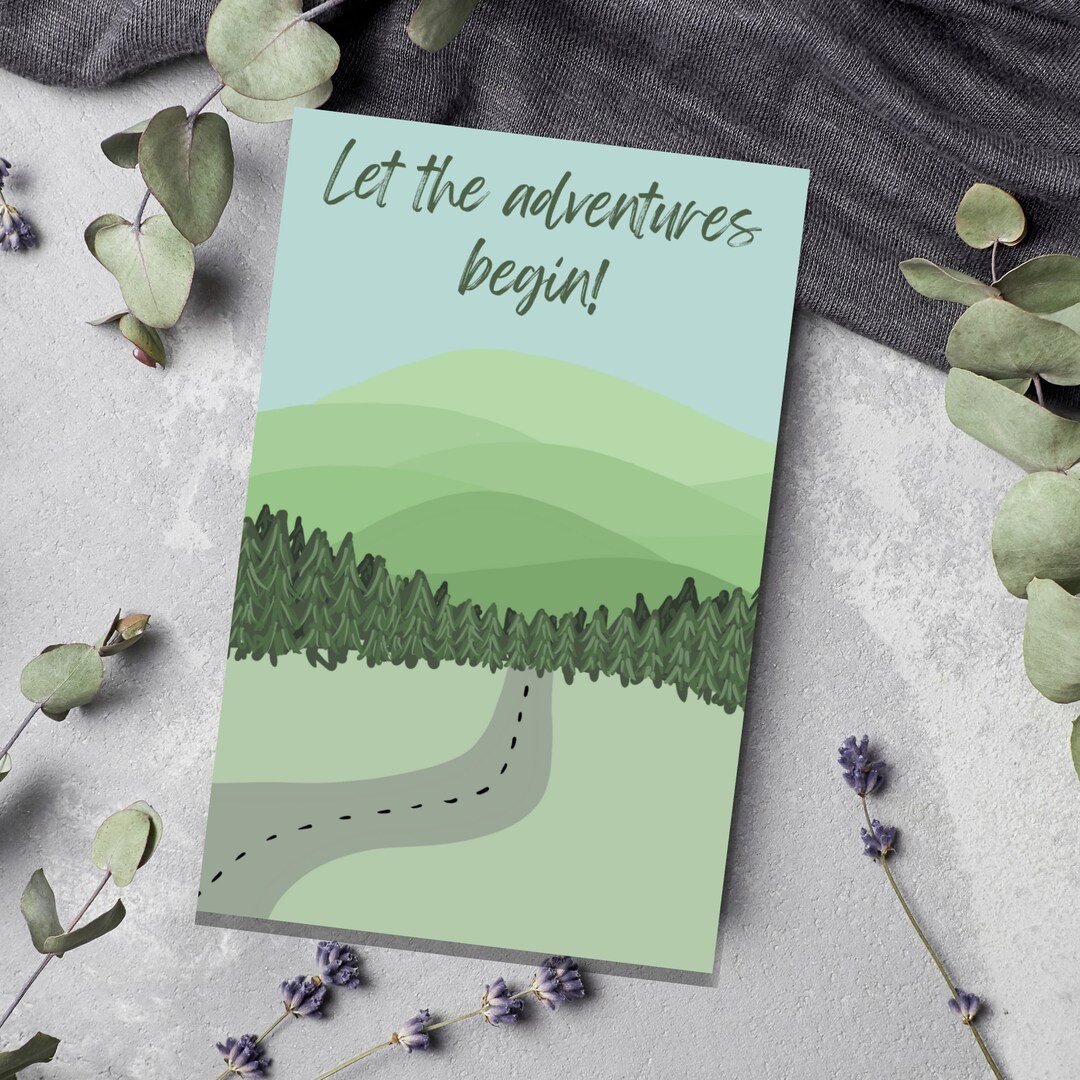 Printable Adventure Greeting Card for Hiker Outdoorsy Wedding Card ...