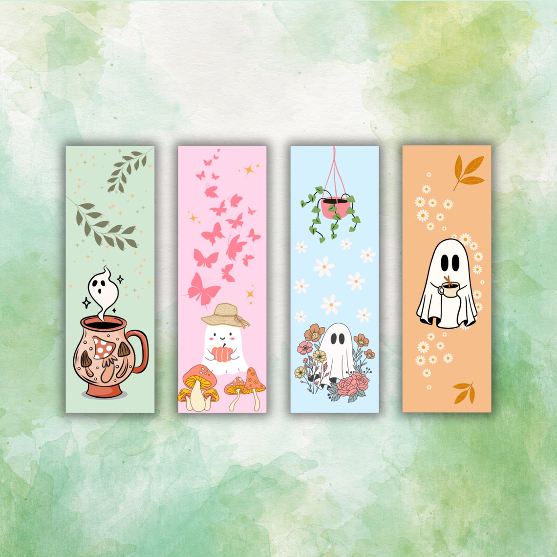 Cottagecore Halloween Bookmarks Coffee Spooky Ghost Bookmark for Reader ...