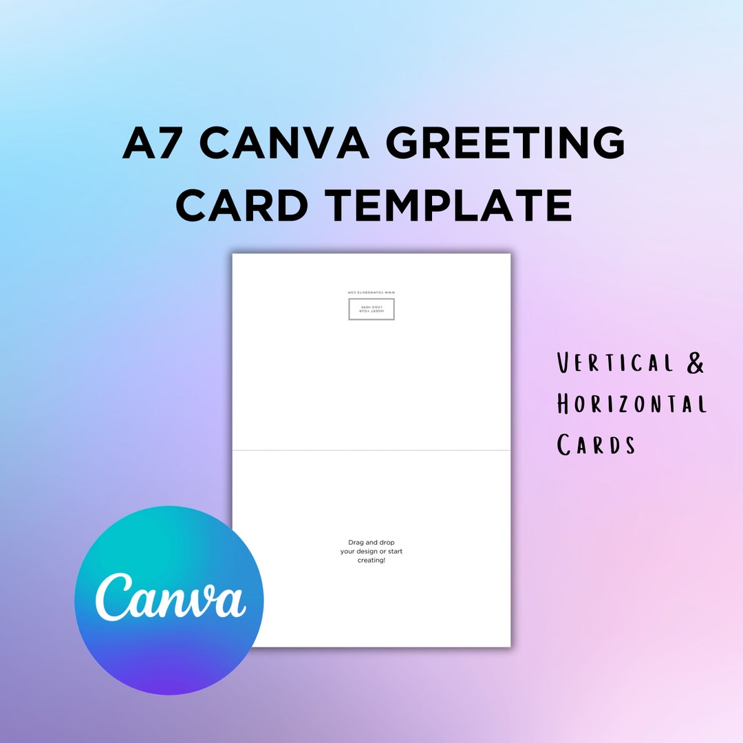 Printable A7 Greeting Card Canva Template Editable Drag and Drop Card ...