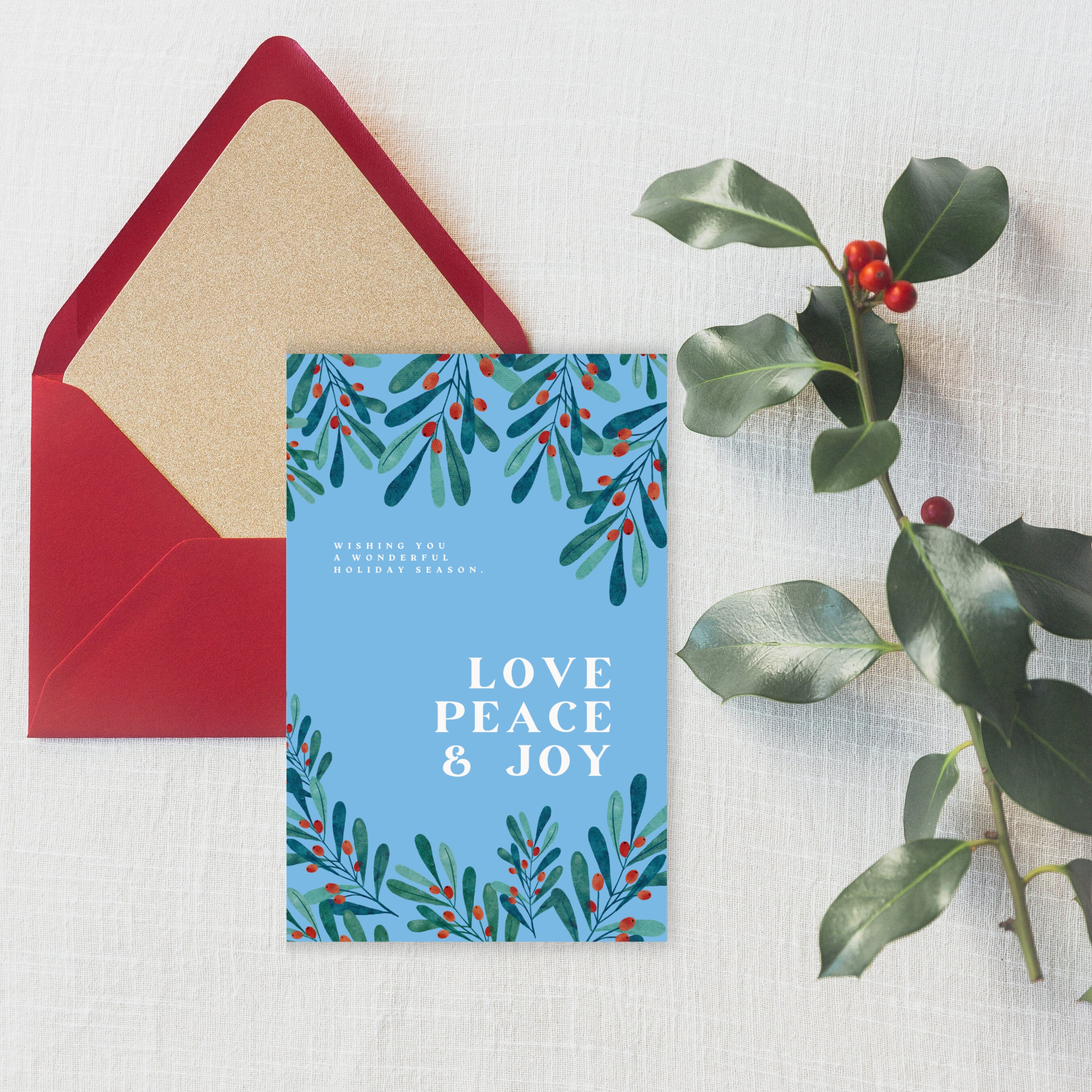 Printable Christmas Card Happy Holidays Card Winter Greeting - Etsy