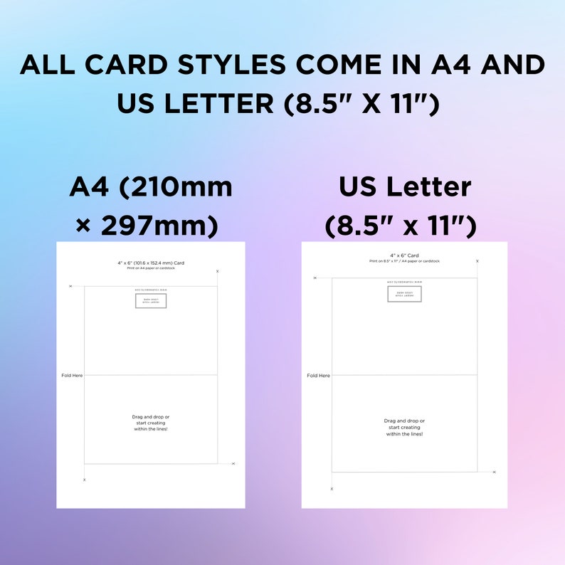 Printable Greeting Card Canva Template Bundle 5x7 4x6 Editable - Etsy UK