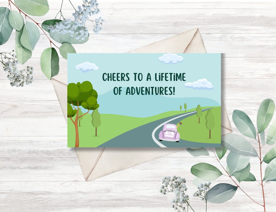 Printable Wedding Card Congratulations Mountain Card for Outdoorsy ...
