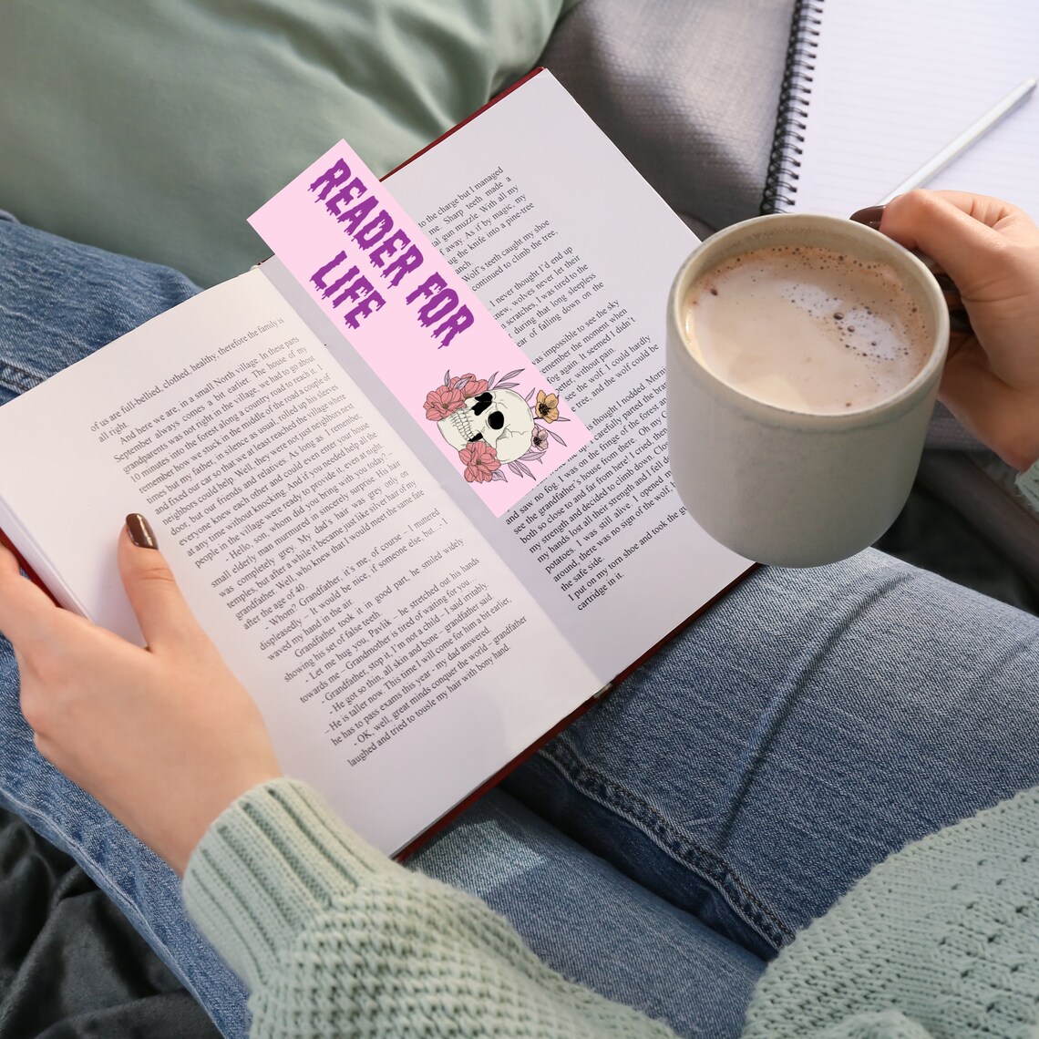 Printable Bookmark Canva Template 2x6 Bookmarks Editable Drag and Drop ...