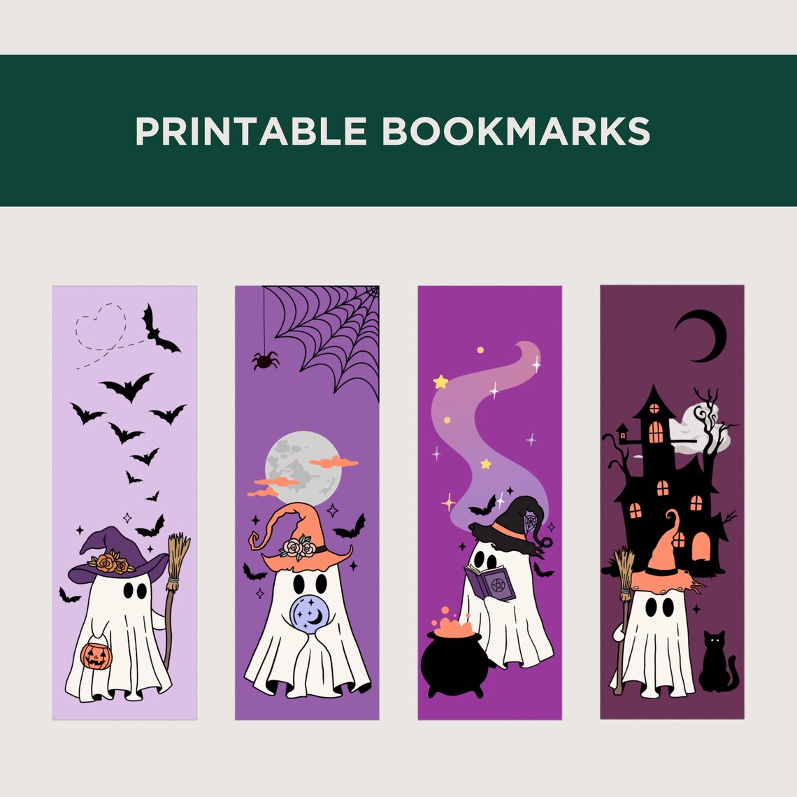 Halloween Bookmarks Ghost Spooky Bookish Bookmark for Reader Bookmark ...