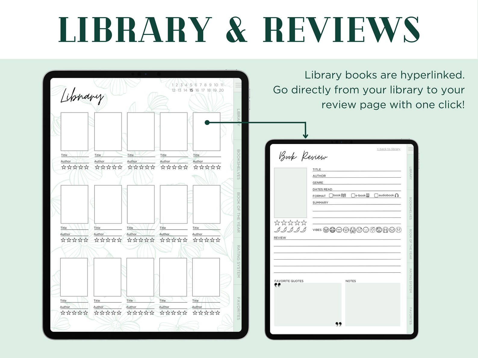 Digital Reading Journal for Goodnotes Digital Reading Tracker for iPad ...
