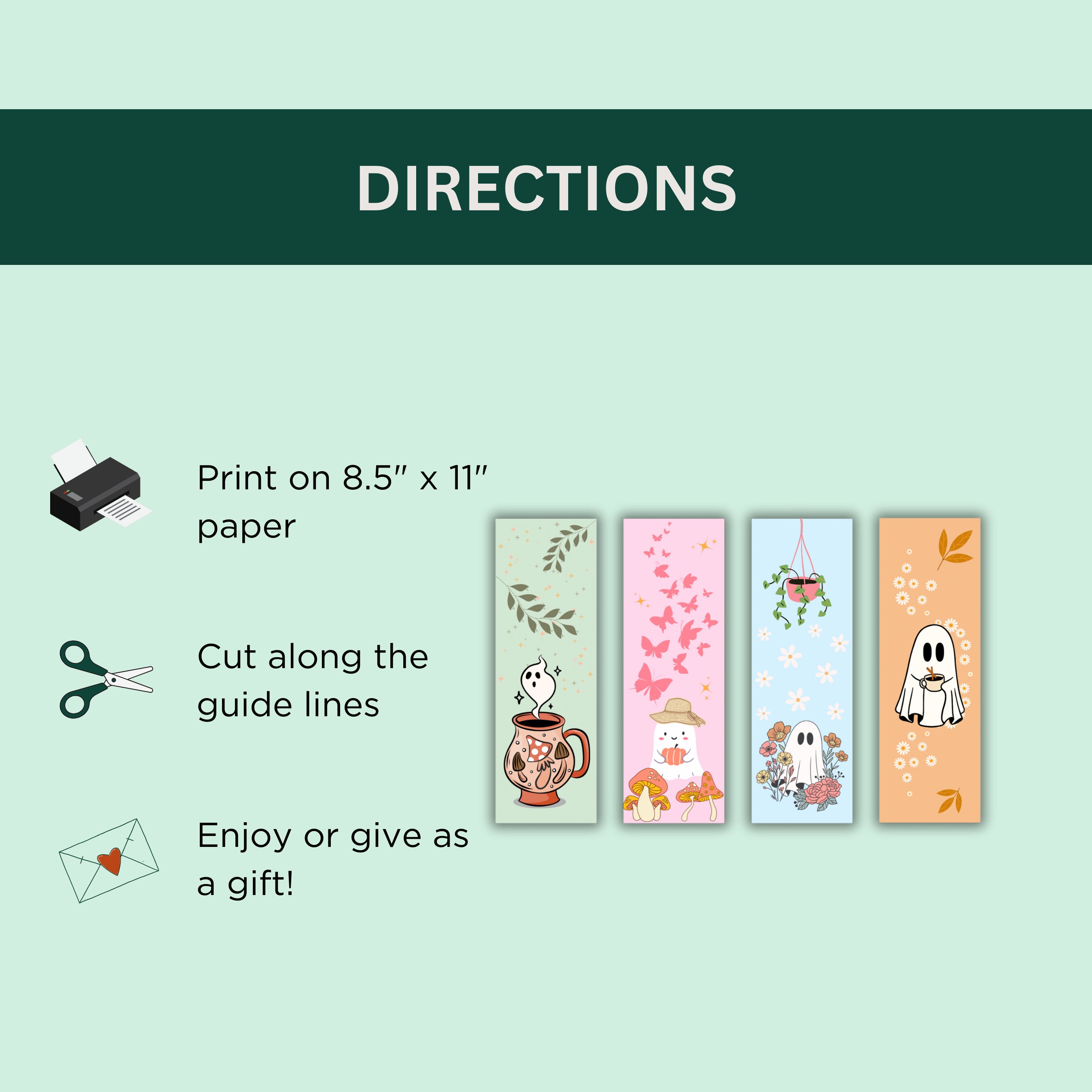 Cottagecore Halloween Bookmarks Coffee Spooky Ghost Bookmark for Reader ...