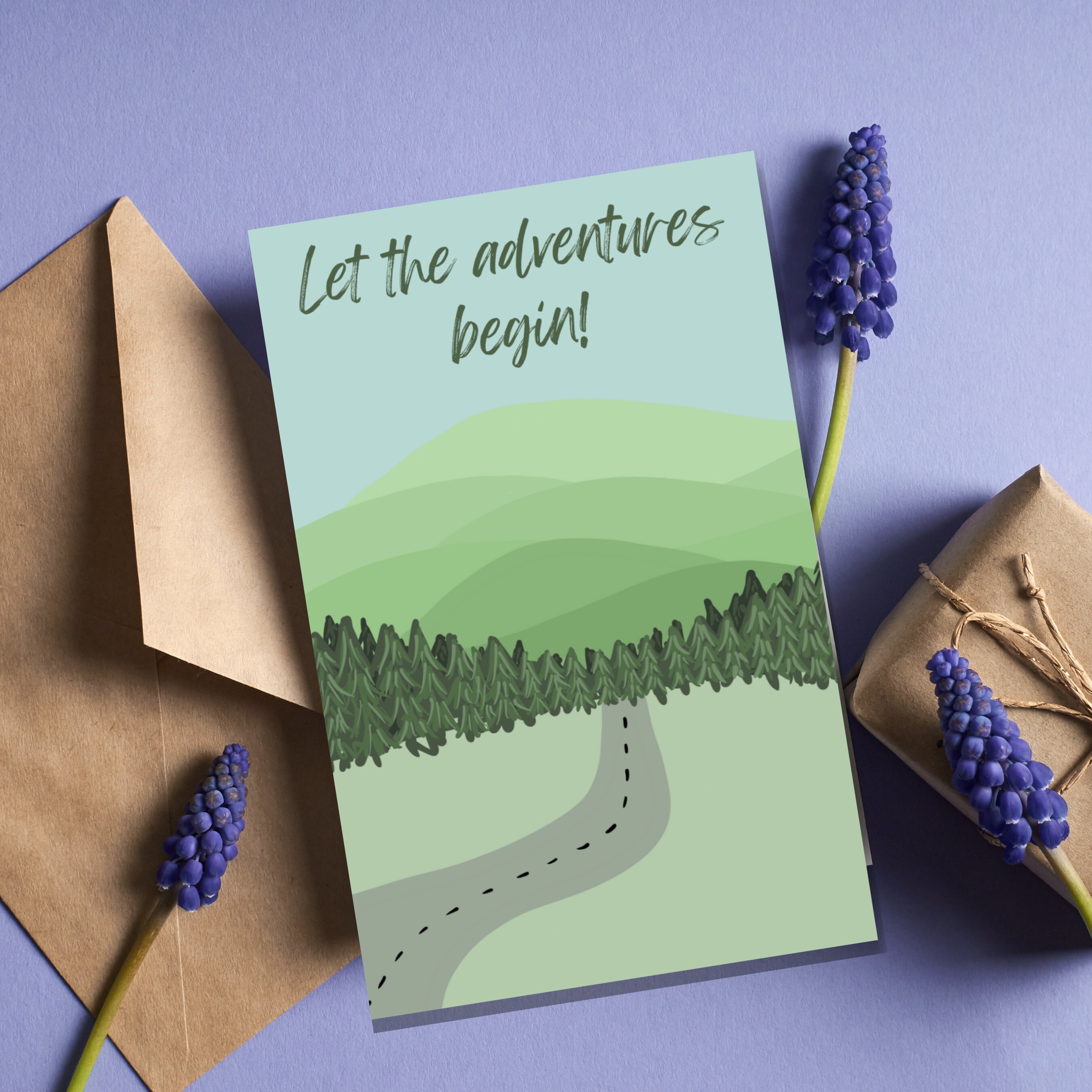 Printable Adventure Greeting Card for Hiker Outdoorsy Wedding Card ...