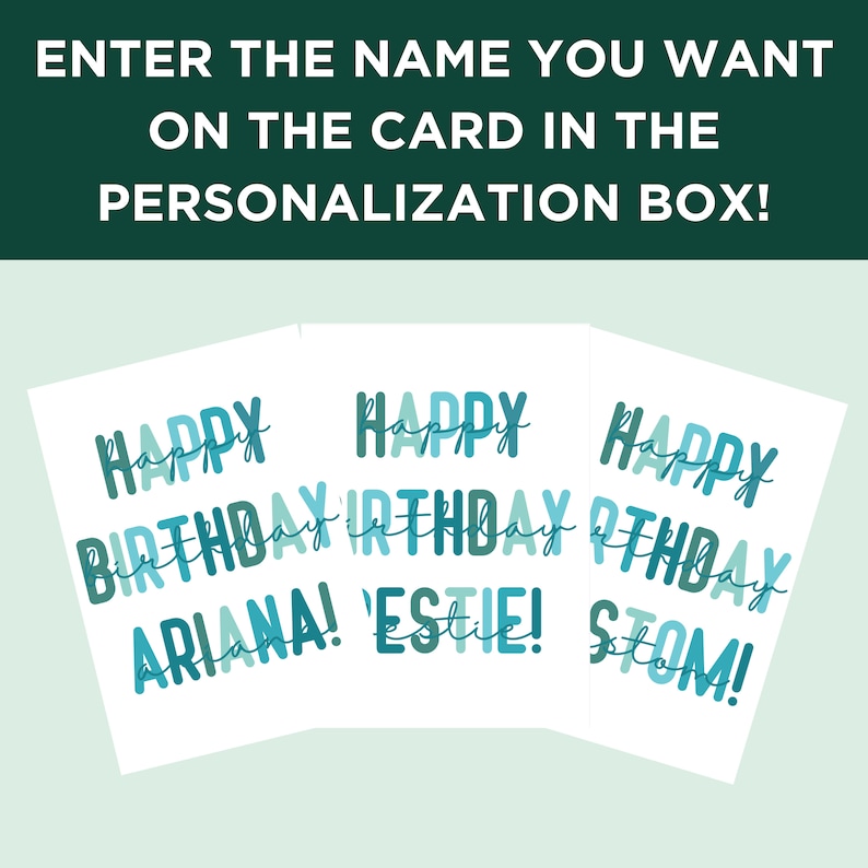 Personalized Birthday Card With Name Printable Custom Birthday Card ...