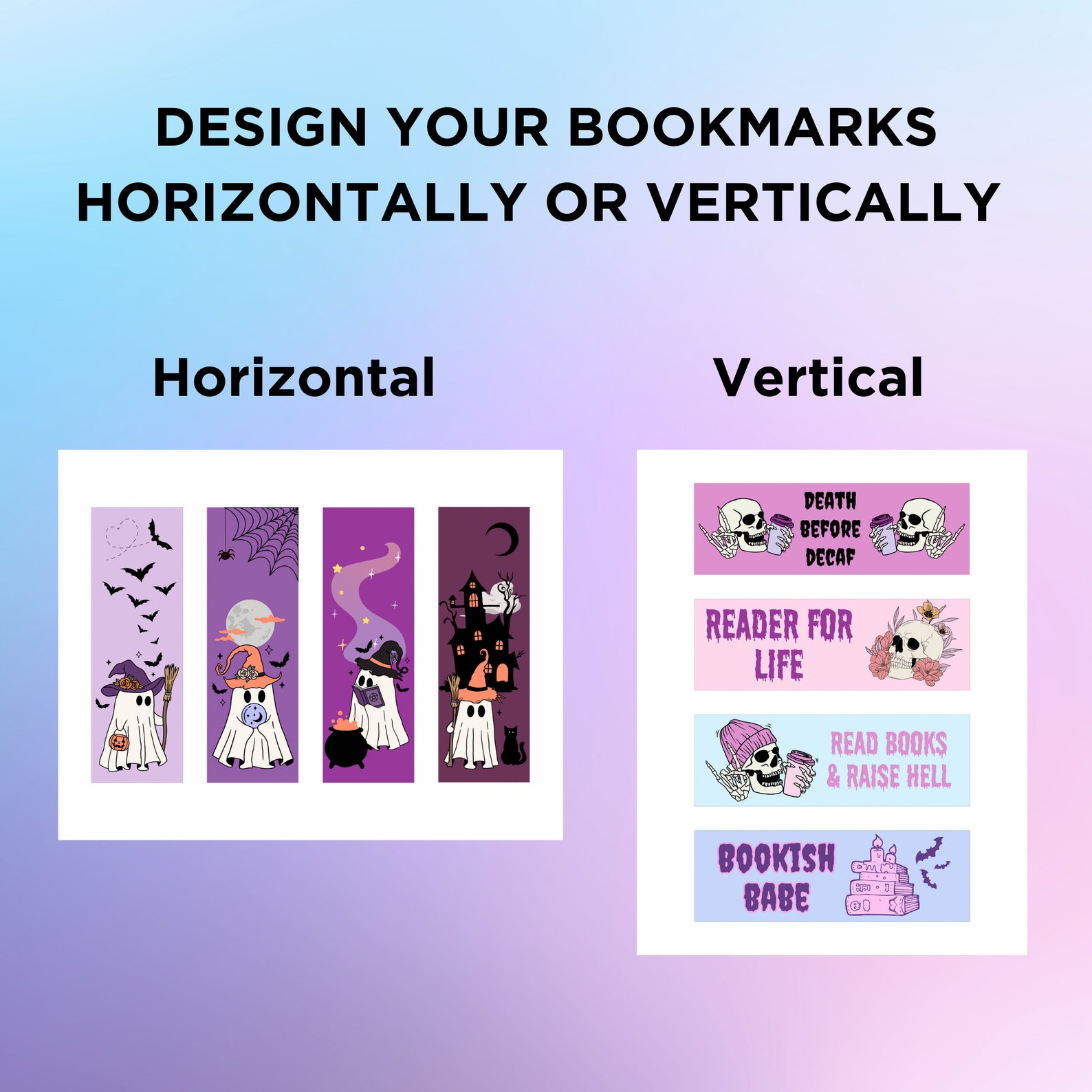 Printable Bookmark Canva Template 2x6 Bookmarks Editable Drag and Drop ...