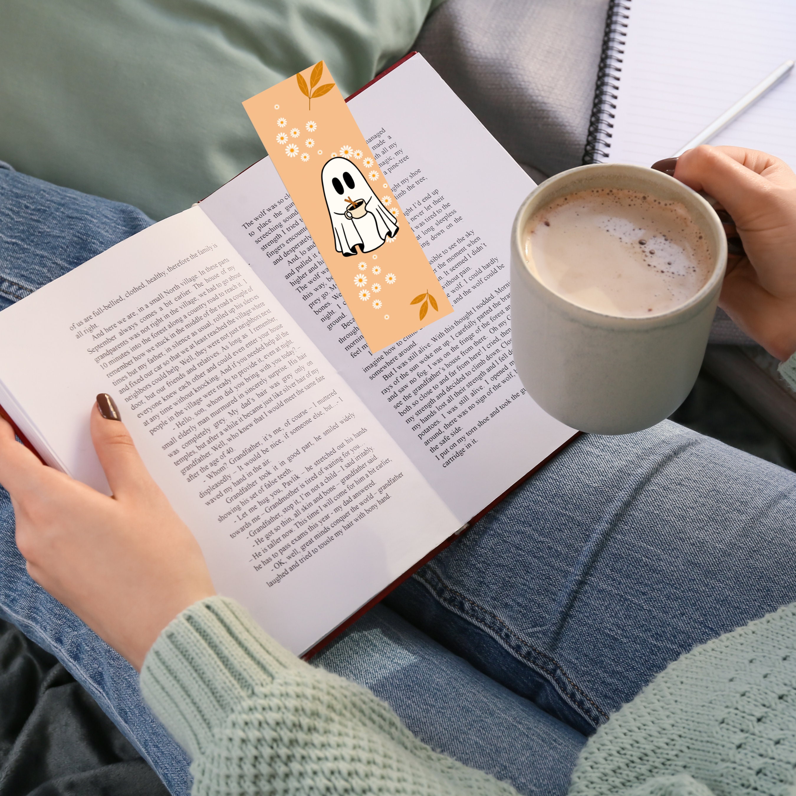 Cottagecore Halloween Bookmarks Coffee Spooky Ghost Bookmark for Reader ...