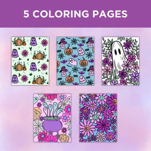 Printable Halloween Coloring Pages Bundle Ghost Spooky Coloring Sheets ...