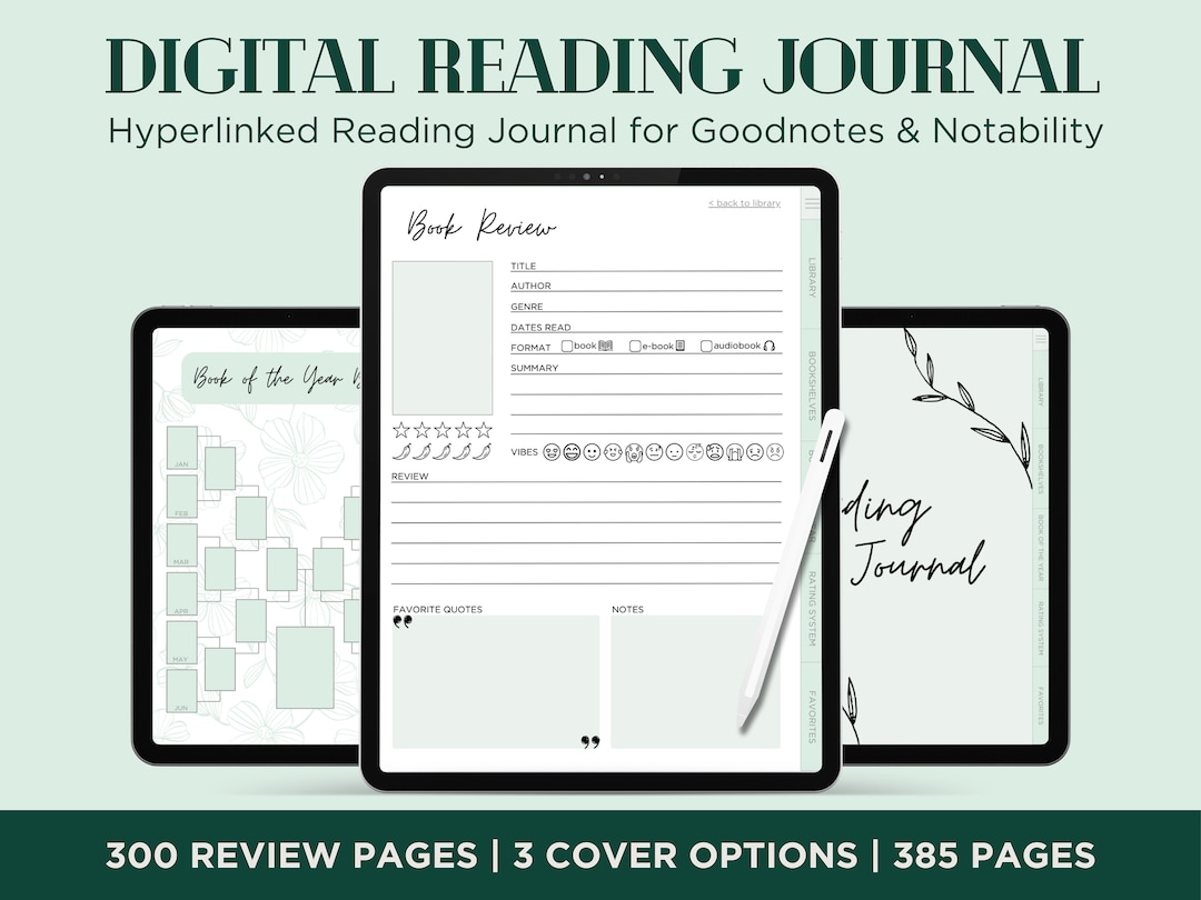 Digital Reading Journal for Goodnotes Digital Reading Tracker for iPad ...