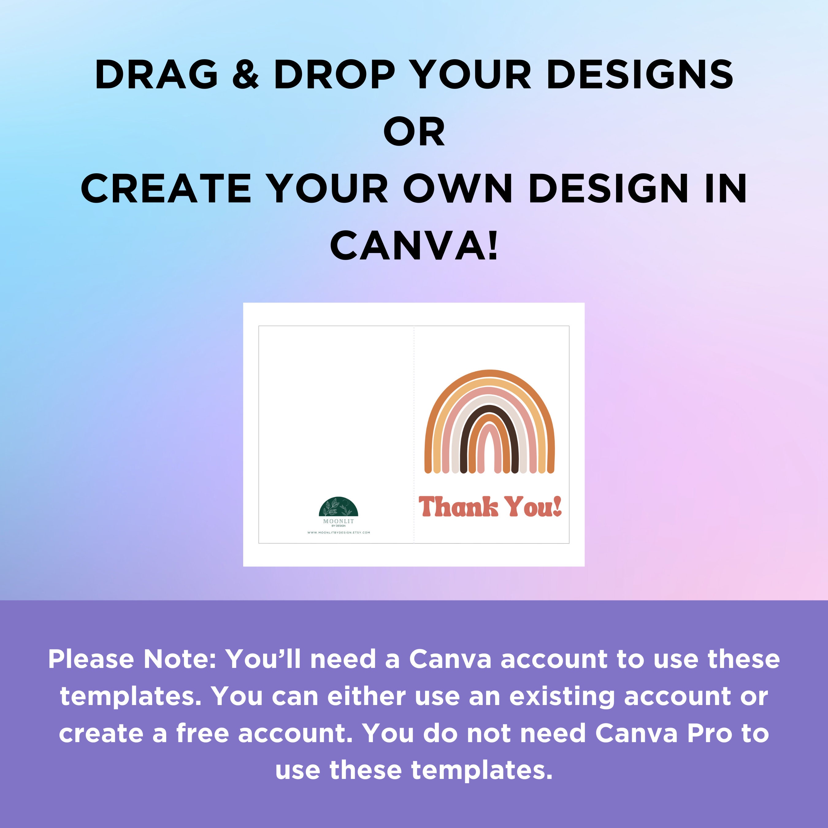 Printable Greeting Card Canva Template Bundle 5x7 4x6 Editable Drag and ...