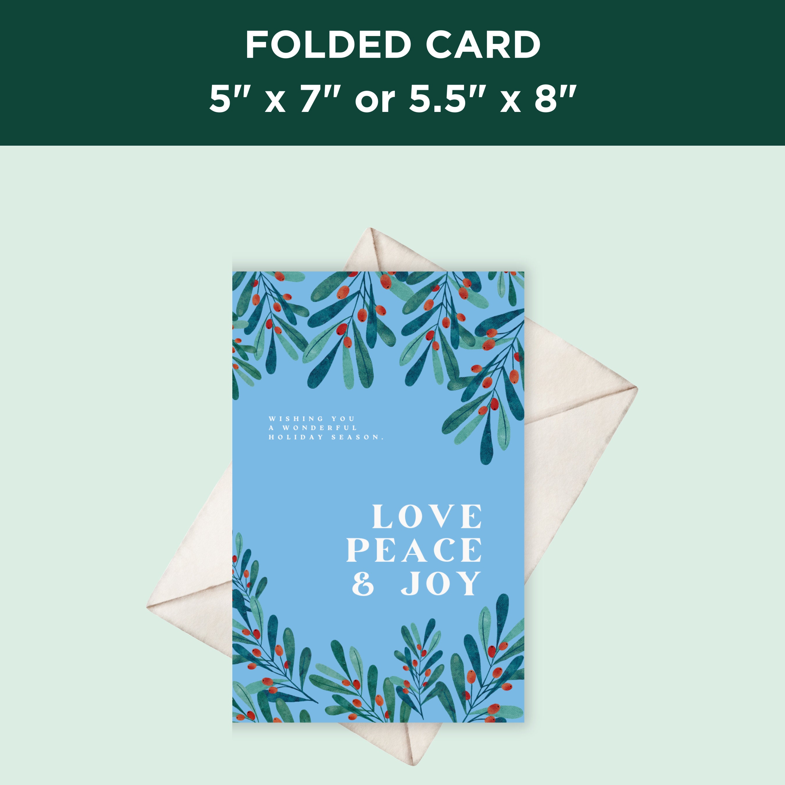 Printable Christmas Card Happy Holidays Card Winter Greeting - Etsy