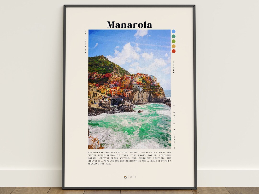 Manarola Travel Art Prints, Palette Knife and Digital Oil Paintings ...