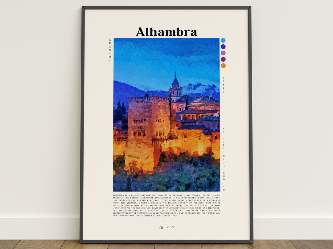 Alhambra Travel Art Prints, Palette Knife and Digital Oil Paintings ...