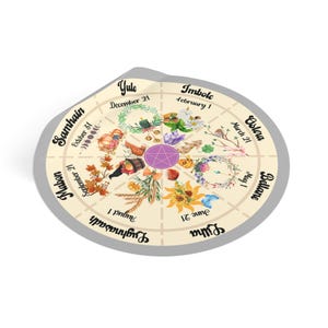 Pagan Wheel of the Year Round Vinyl Stickers - Etsy