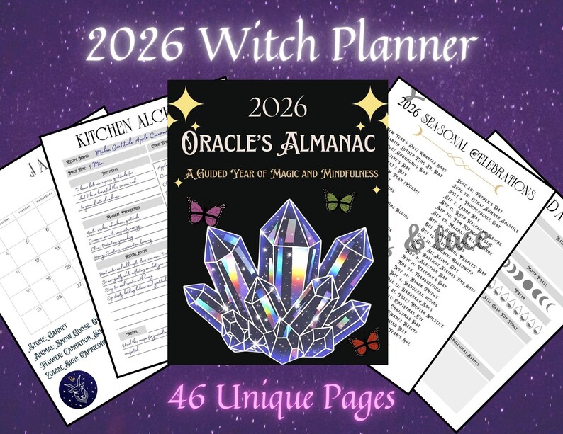 2026 Witch Planner | Oracle's Almanac | Moon Phases, Manifestation ...