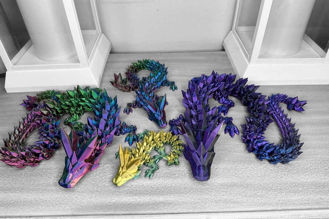 Articulated Crystal-gem Dragon -3-D Printed-sensory-colorful - Etsy