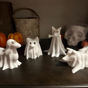 3D Printed Ghost Dog Tea Candle Lights/decoration-wiener, Playful ...