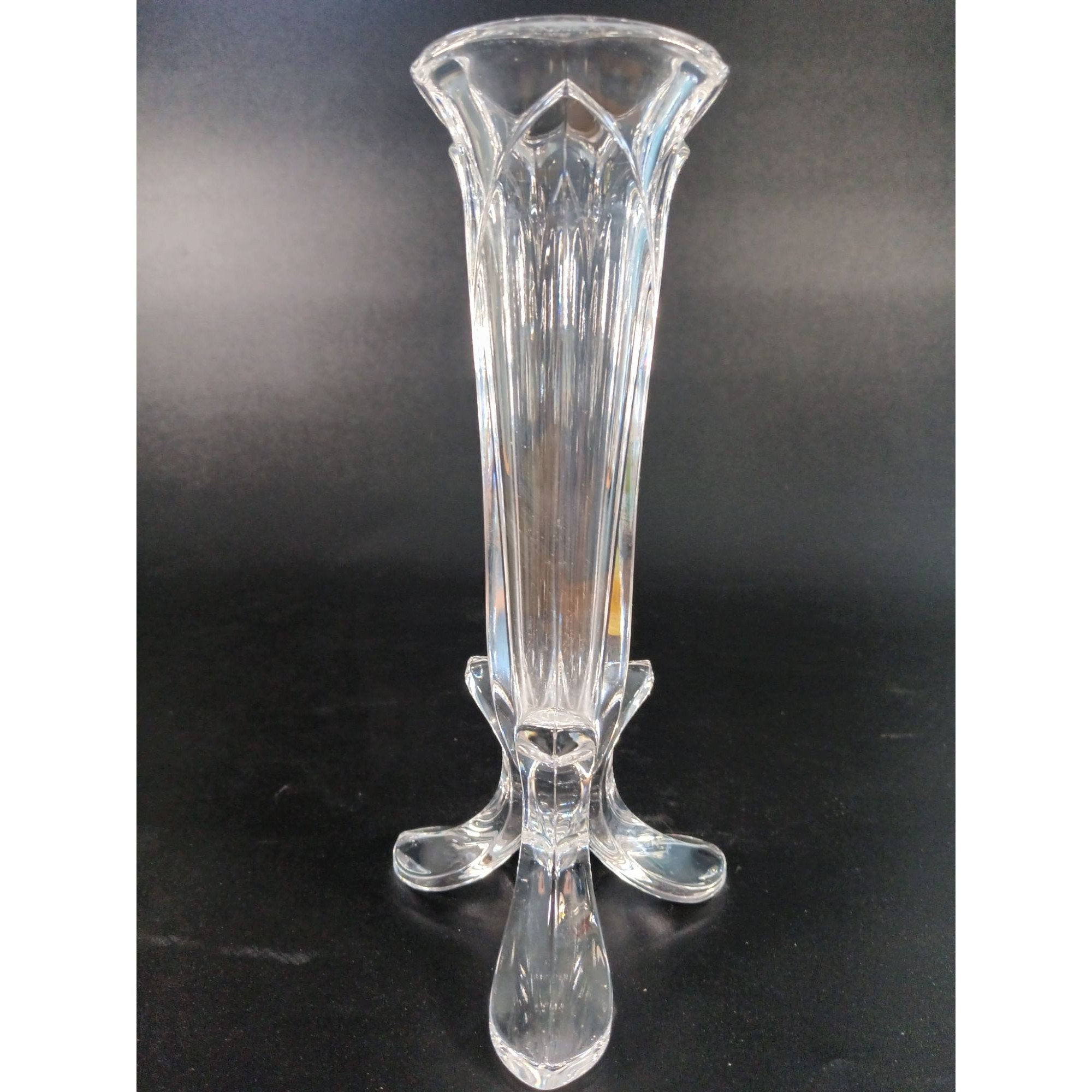Vintage Clear Glass Tulip Shaped Footed Bud Vase 9 - Etsy