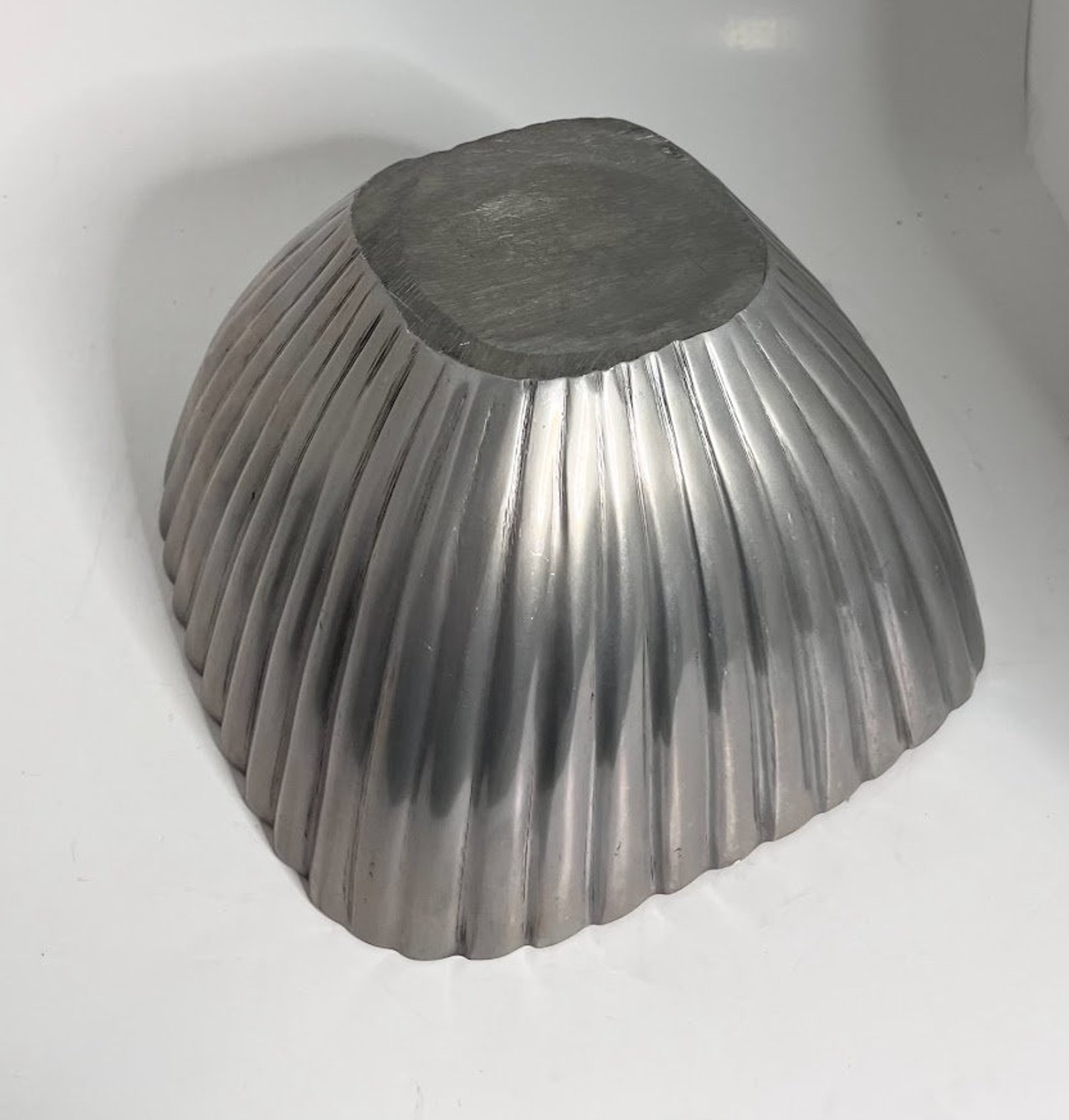 Square Ribbed Fluted Metal Serving Bowl - Etsy