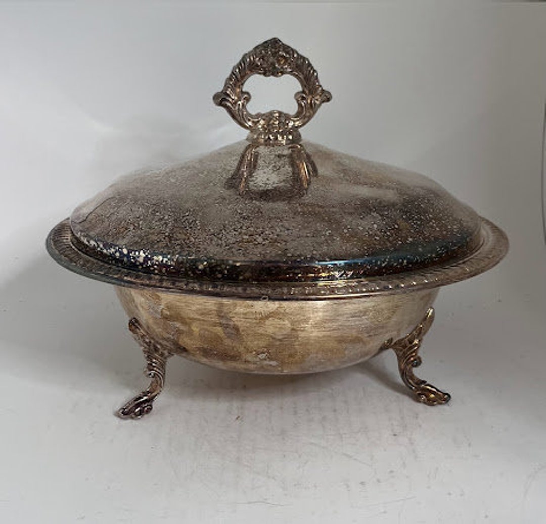 FB Rogers Silver Co 1158 Silver Plated Footed Covered Dish Serving Bowl ...