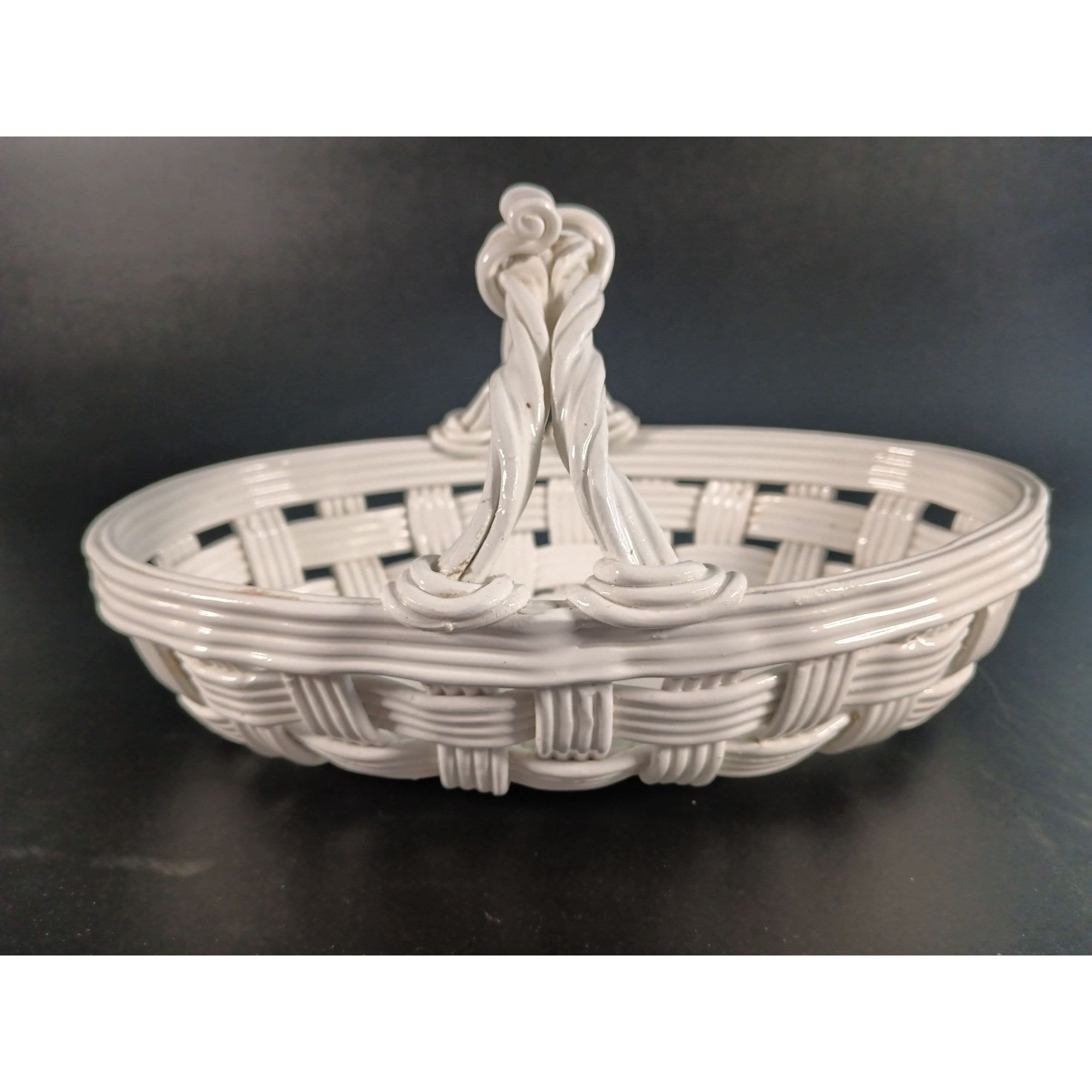 Vintage Italian White Ceramic Woven Basket 9 - Etsy
