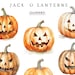 Watercolor Jack O Lantern Clipart, Jacko Lantern Clipart, Halloween ...