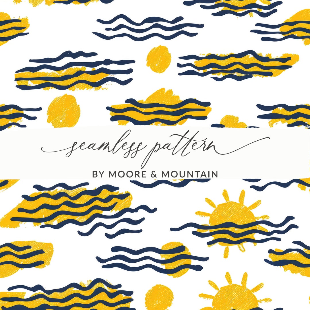 Seamless Summer Pattern, Summer Sun Pattern Commercial Use, Sun Waves ...
