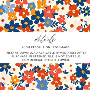 Red White and Blue Ditsy Floral Patriotic Background 4th of July ...