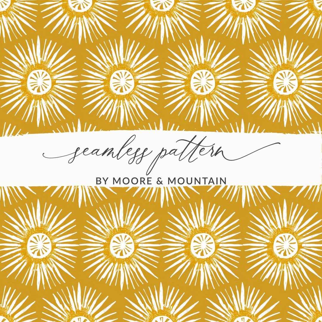 Boho Sun Seamless Pattern, Boho Summer Seamless Pattern, Summer Sun ...