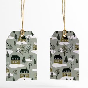 Winter Village Seamless Background Pattern Scandi Winter Pattern ...