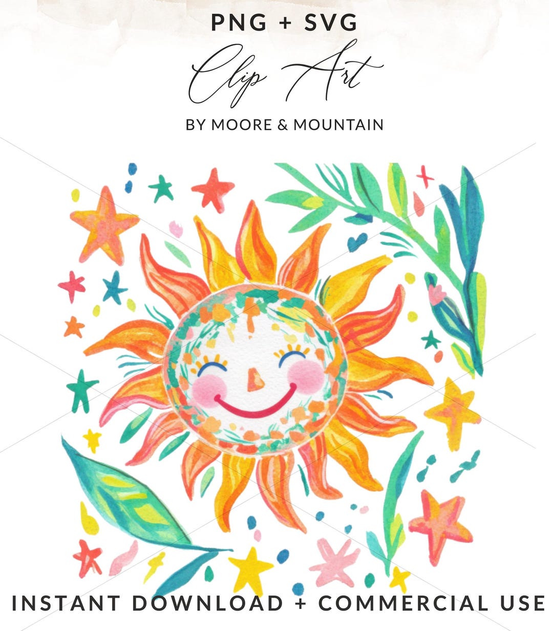 Preppy Sun Clipart, Rainbow Aesthetic Art, Whimsical Cartoon, Kawaii ...