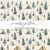 Camping Digital Papers, Camping Papers, Camping Patterns, Summer Camp ...