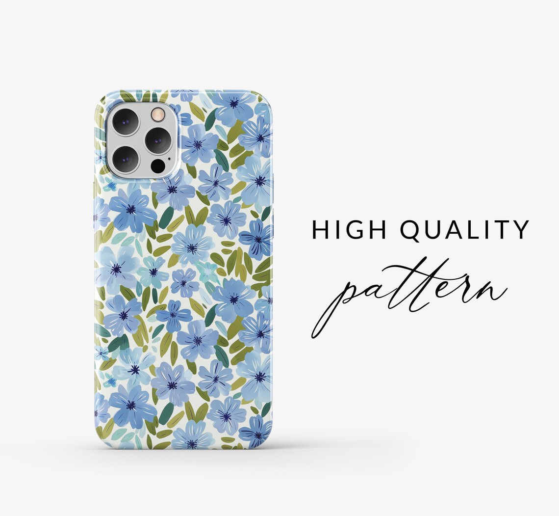 Light Blue Floral Blooms Pattern, Seamless Bloom Background Pattern ...
