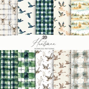 Hunting Background Pattern Pack, Seamless Mallard Duck Seamless ...